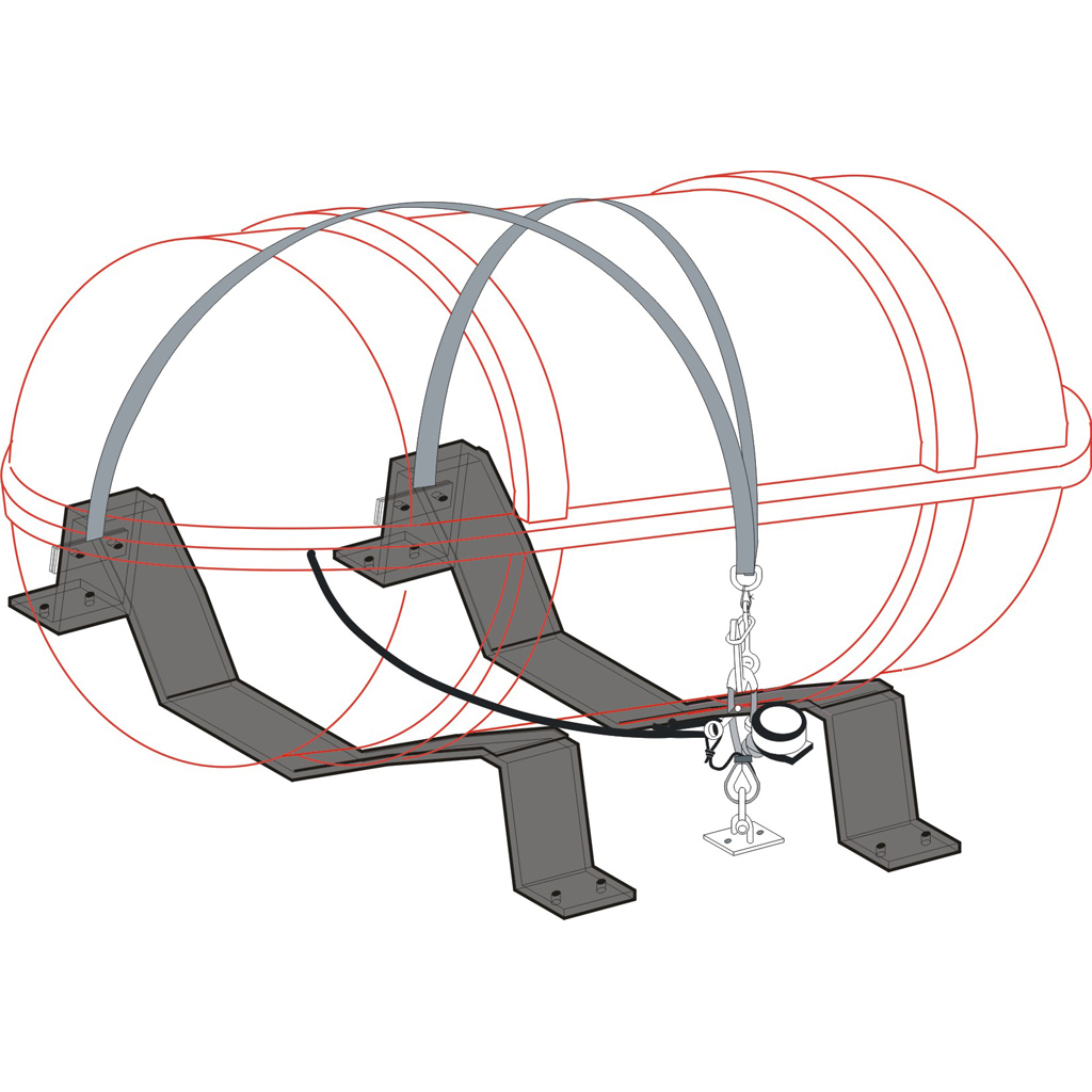 Galvanized liferaft cradle - De Wolf Maritime Safety
