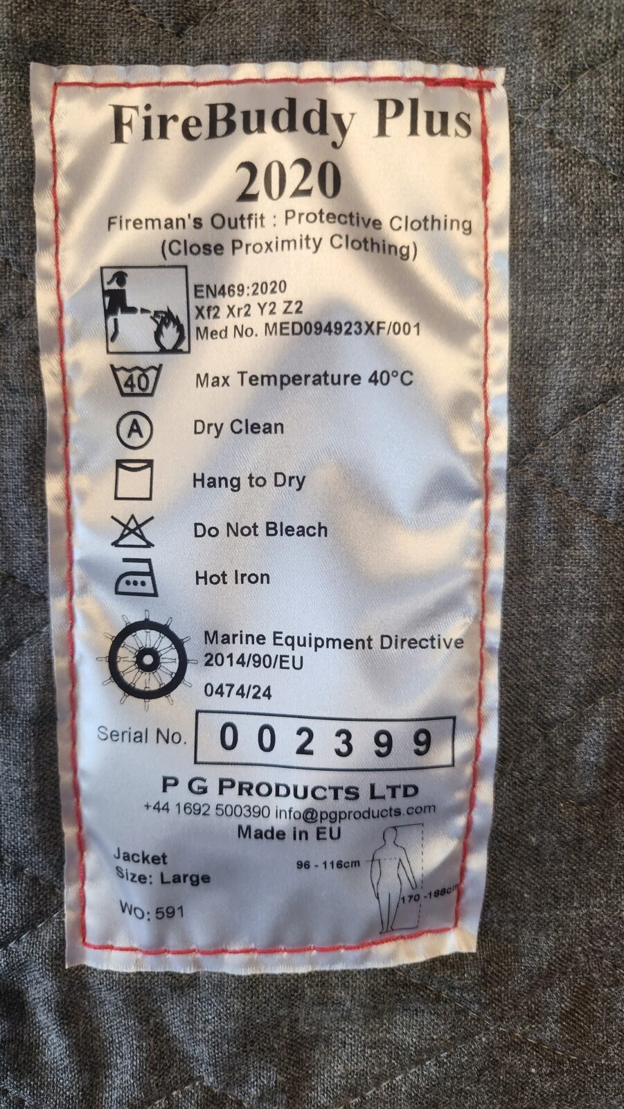 FireBuddy Plus 2020 Suit in bag - De Wolf Maritime Safety