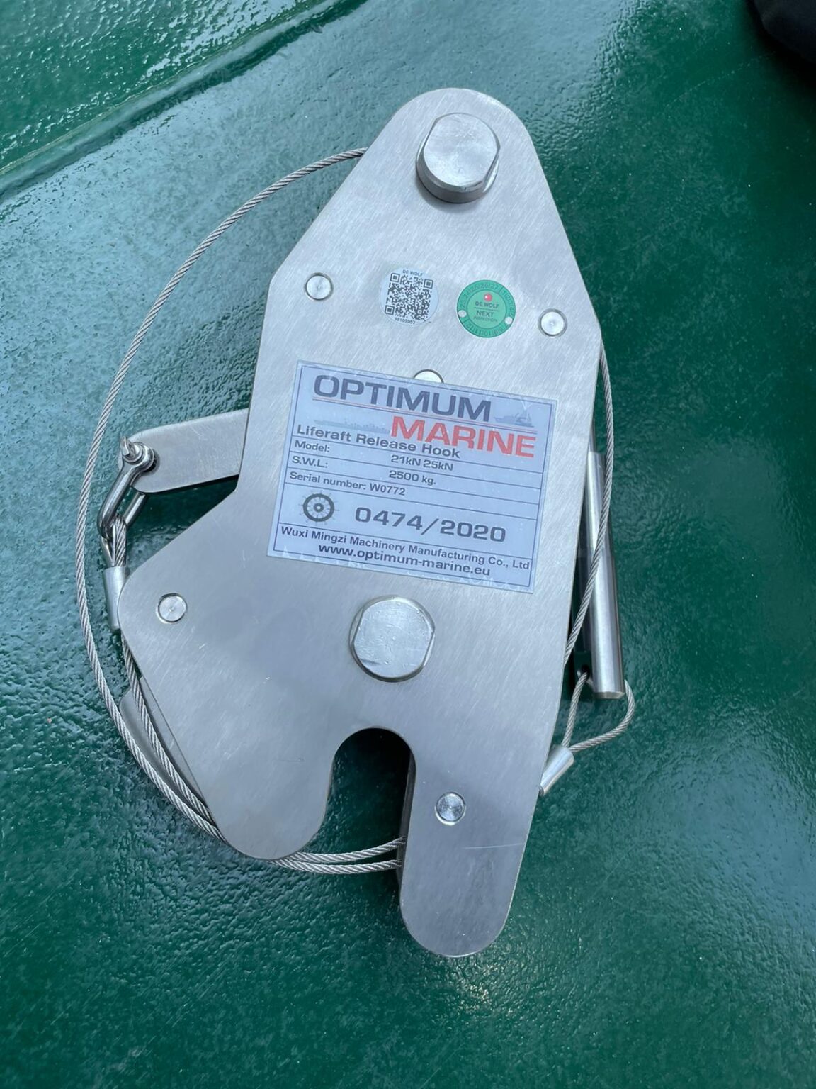 Automatic Release Hook 21-25kN - De Wolf Maritime Safety