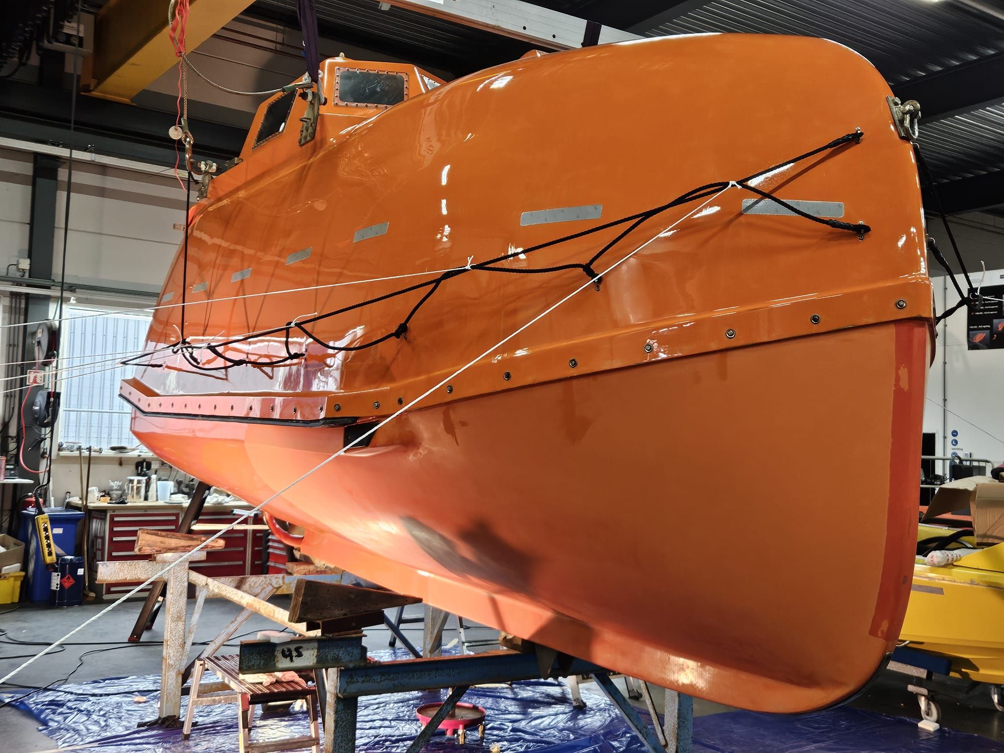 Lifeboat repainting - De Wolf Maritime Safety